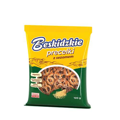 Precelki z sezamem Beskidzkie 120g - Polski sklep w Norwegii - PolMarket.no